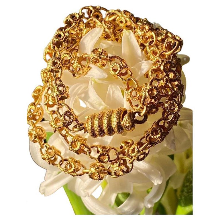 Antique Georgian Pinchbeck Snake Chain, Antique Gold Snake Chain ...