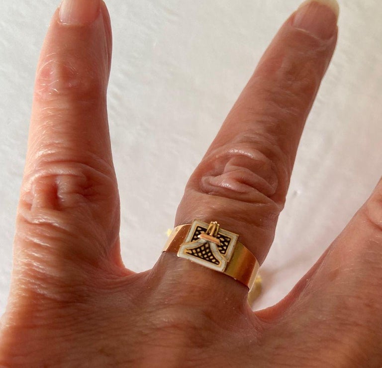 Antique Georgian Rare Envelope Ring For Sale at 1stDibs