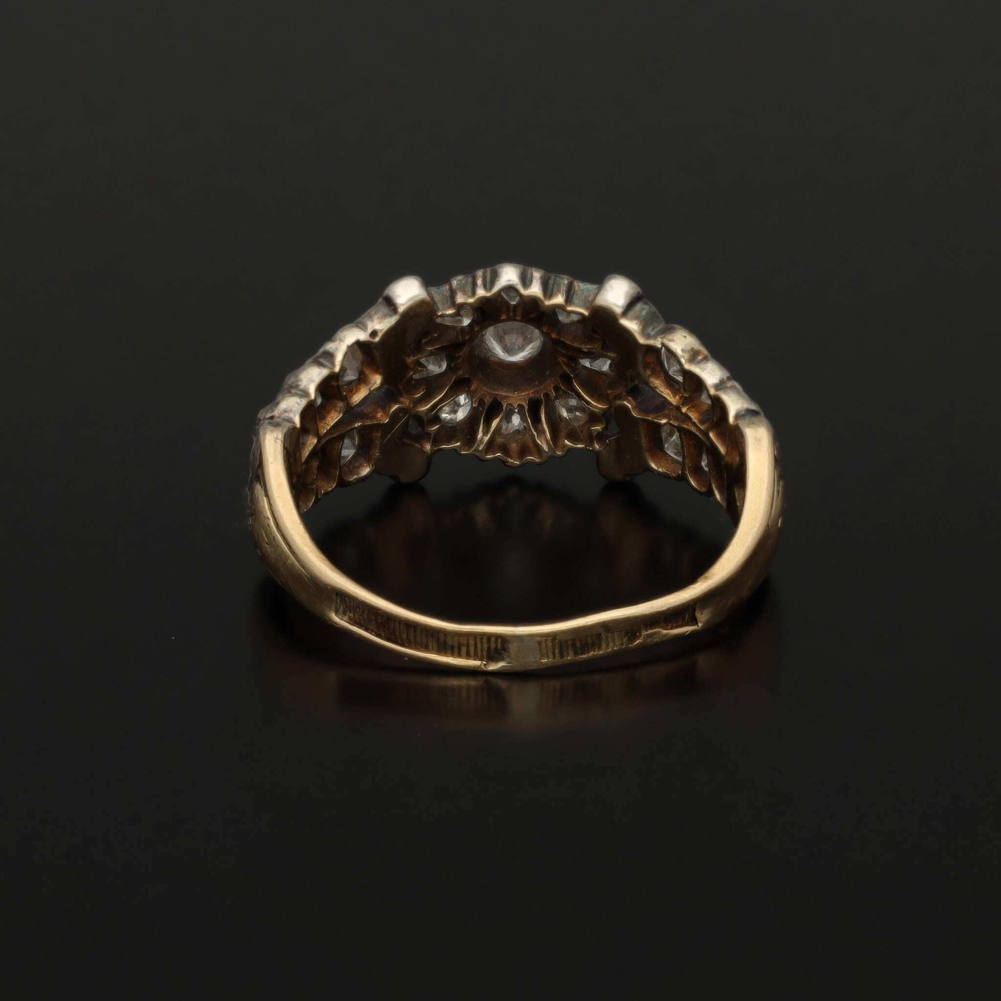 Antique Georgian Revival Floral Diamond Ring, Antique Diamond Flower ...