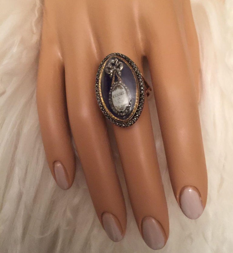 Antique Georgian Sentimental Ring Requests "Pensee A Moi" Think of Me ...