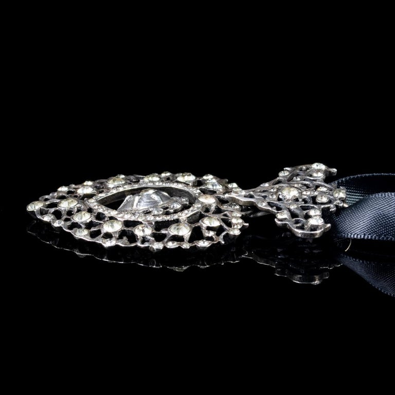 Antique Georgian Silver Paste Stone and Ribbon circa 1800 Pendant For ...