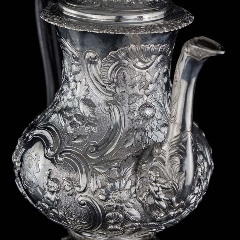 Antique Georgian Silver Tea Service Set of Four Pieces For Sale at 1stDibs