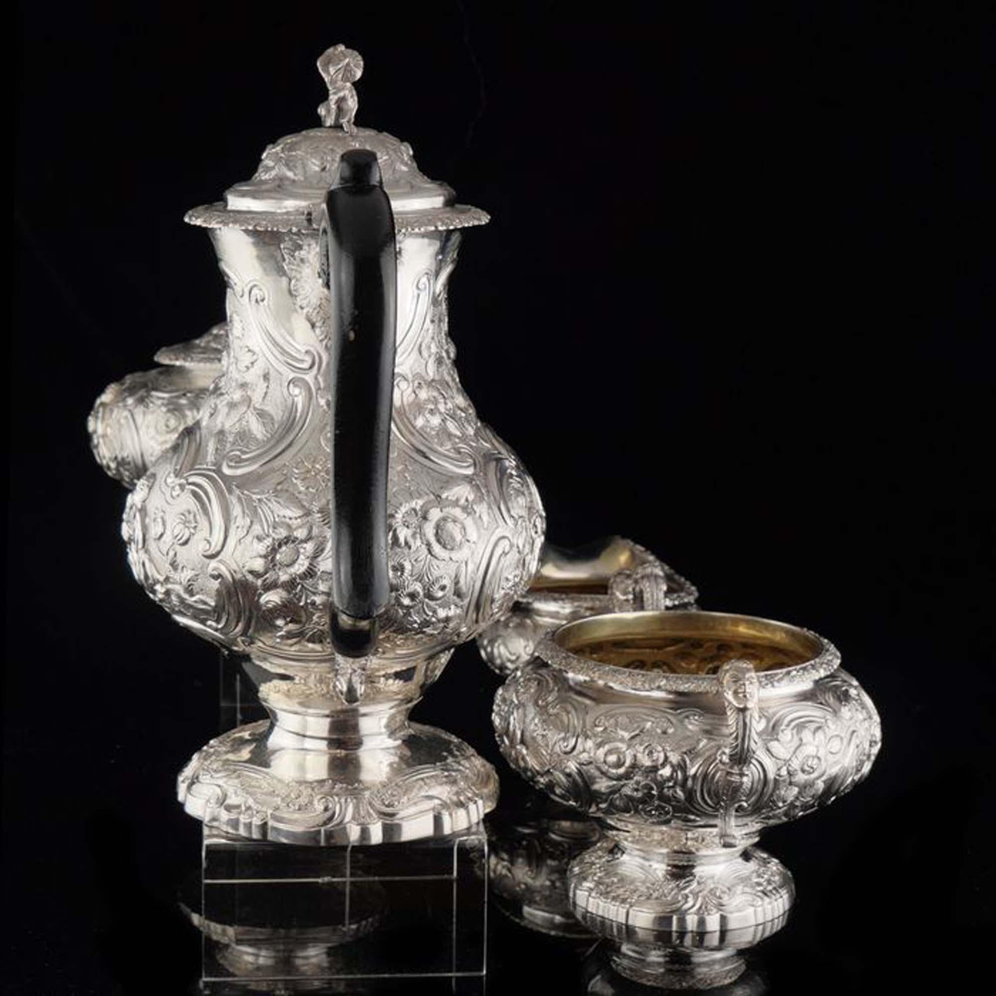 Antique Georgian Silver Tea Service Set of Four Pieces For Sale at 1stDibs