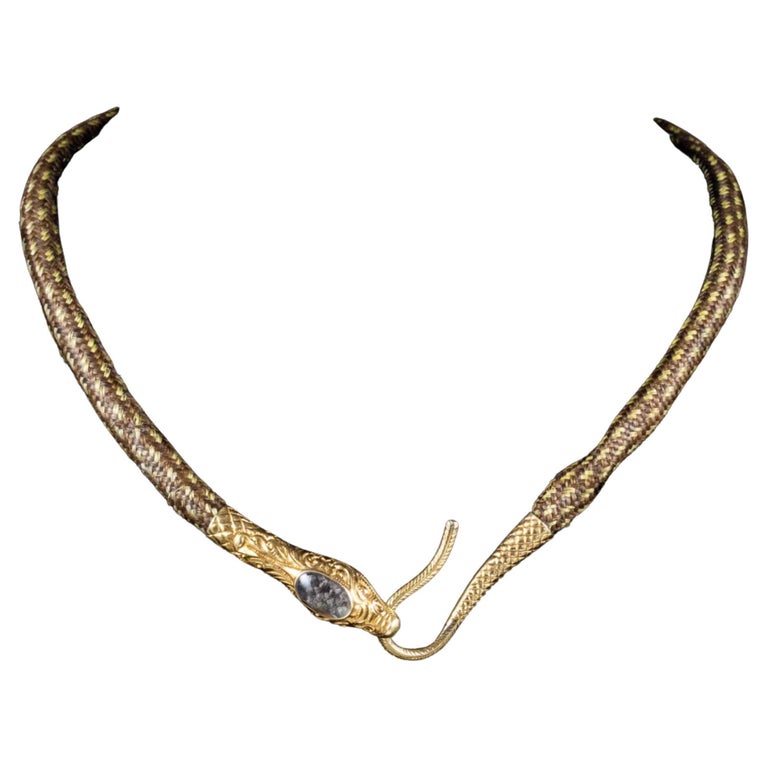 Antique Georgian Snake Collar Necklace Rock Crystal in 18 Carat Gold ...