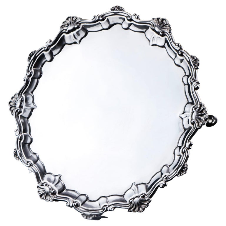 Antique Georgian Solid Silver Salver with, Thomas Hannam and Richard ...