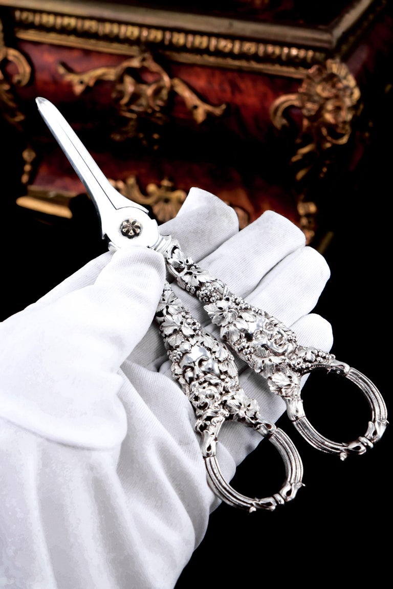 solid silver grape scissors