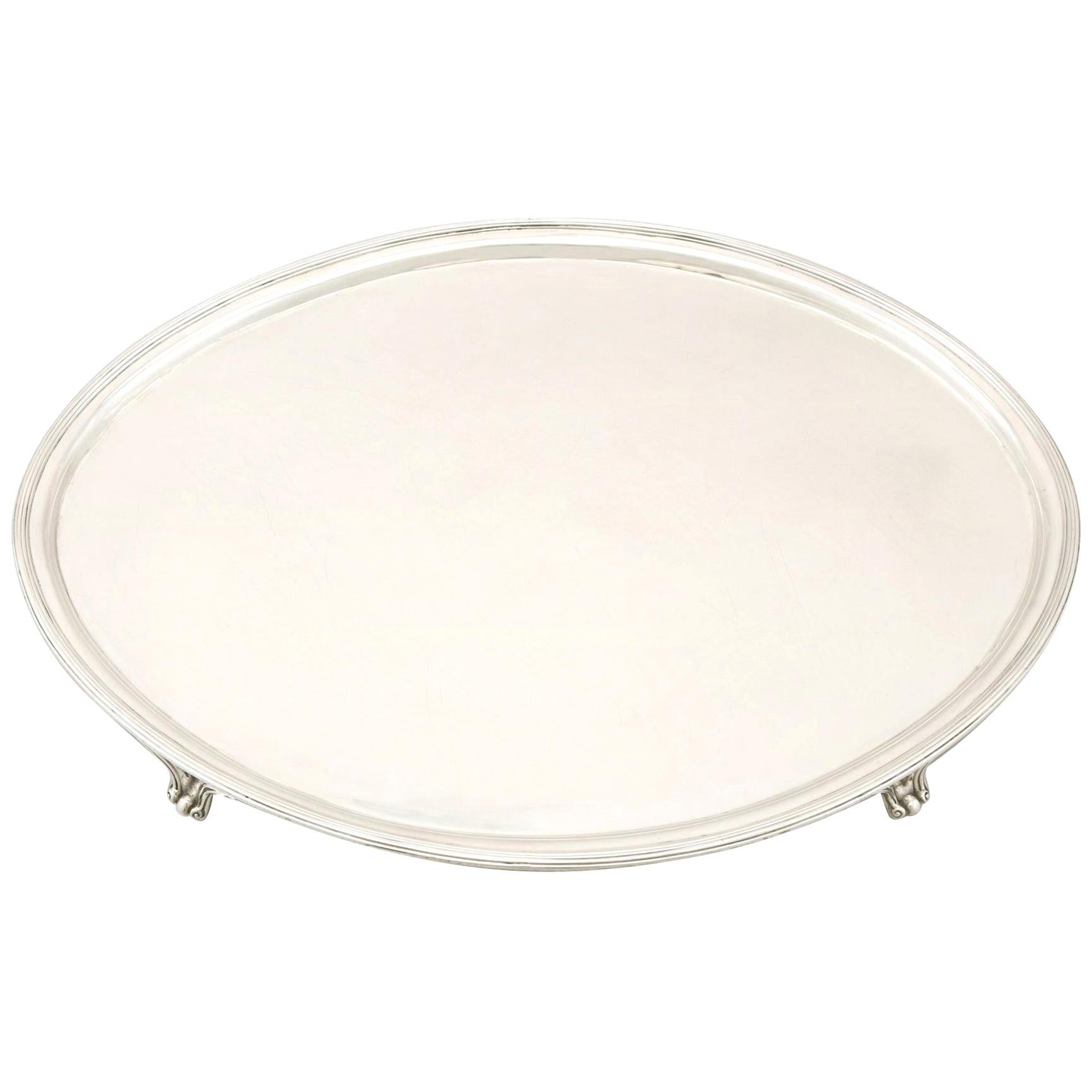 1890s Victorian Sterling Silver Salver For Sale at 1stDibs