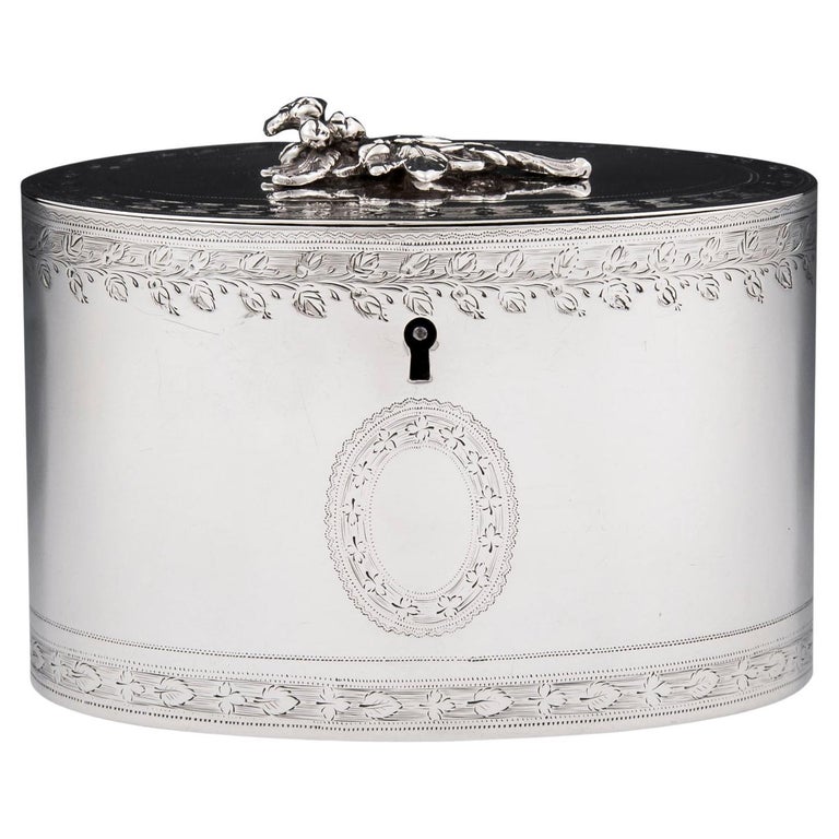 Antique Georgian Sterling Silver Tea Caddy For Sale at 1stDibs