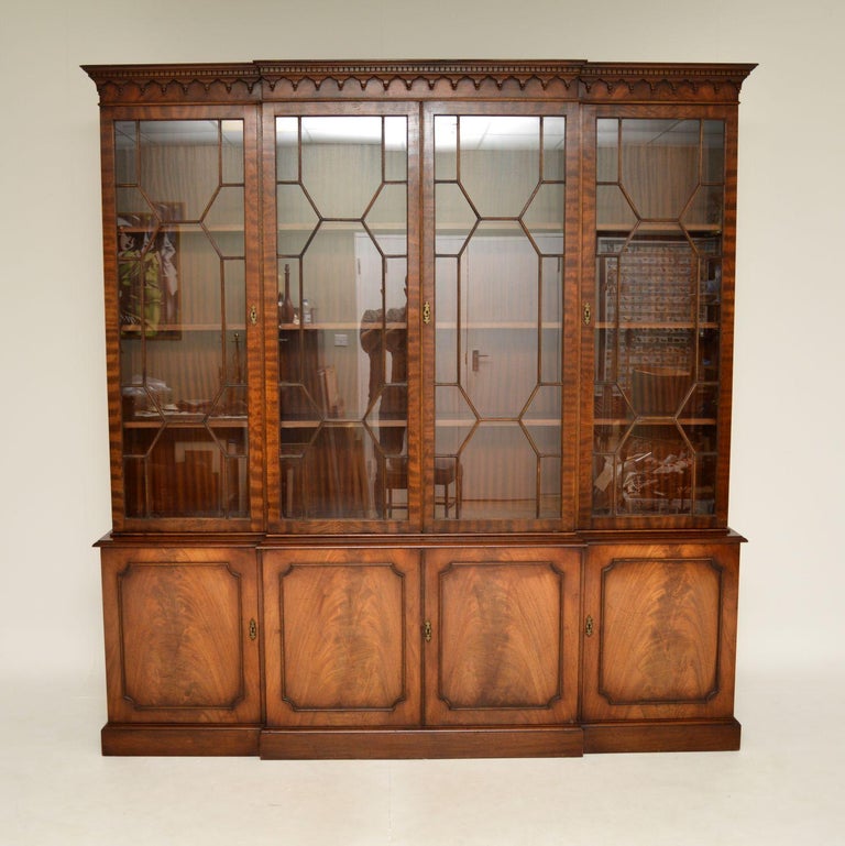 Antique Georgian Style Breakfront Bookcase at 1stDibs | antique breakfront