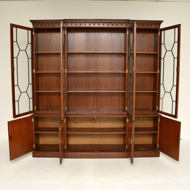 Antique Georgian Style Breakfront Bookcase at 1stDibs | antique breakfront