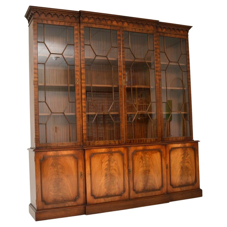 Antique Georgian Style Breakfront Bookcase at 1stDibs | antique breakfront