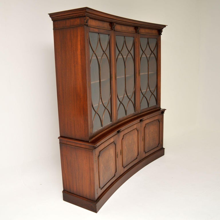 Antique Georgian Style Concave Bookcase For Sale at 1stDibs | antique ...