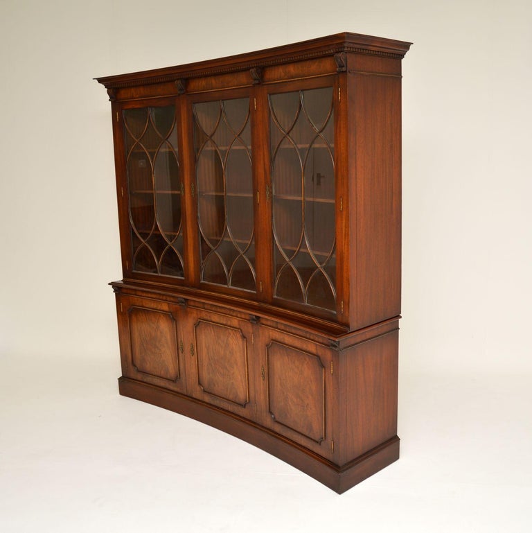 Antique Georgian Style Concave Bookcase For Sale at 1stDibs | antique ...