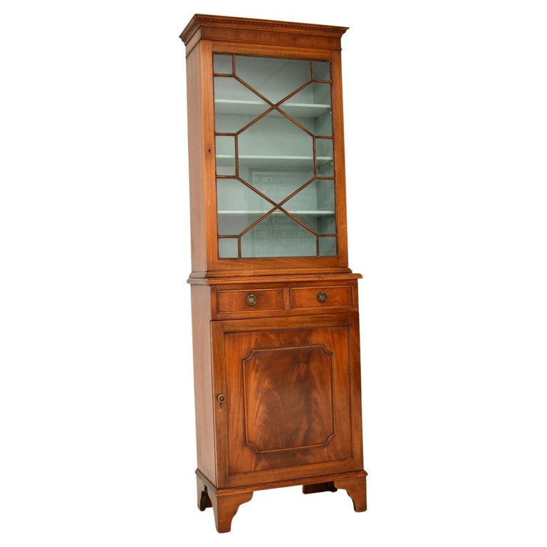 Antique Georgian Style Slim Bookcase at 1stDibs