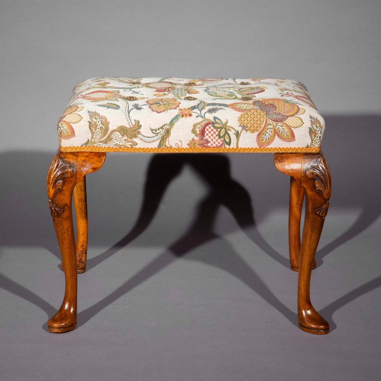 Antique Georgian Style Walnut Bench or Footstool, England For Sale at ...