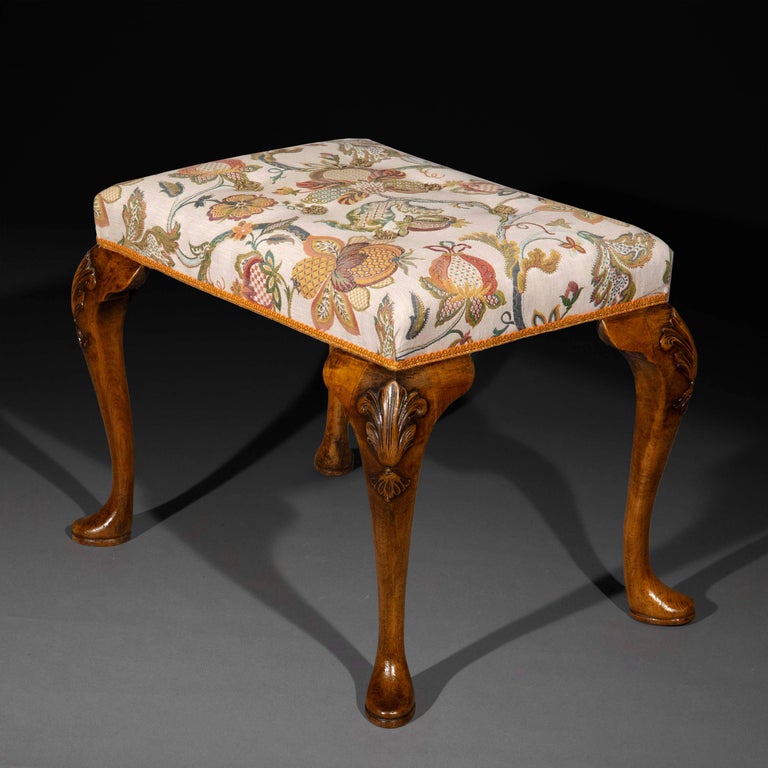 Antique Georgian Style Walnut Bench or Footstool, England For Sale at ...