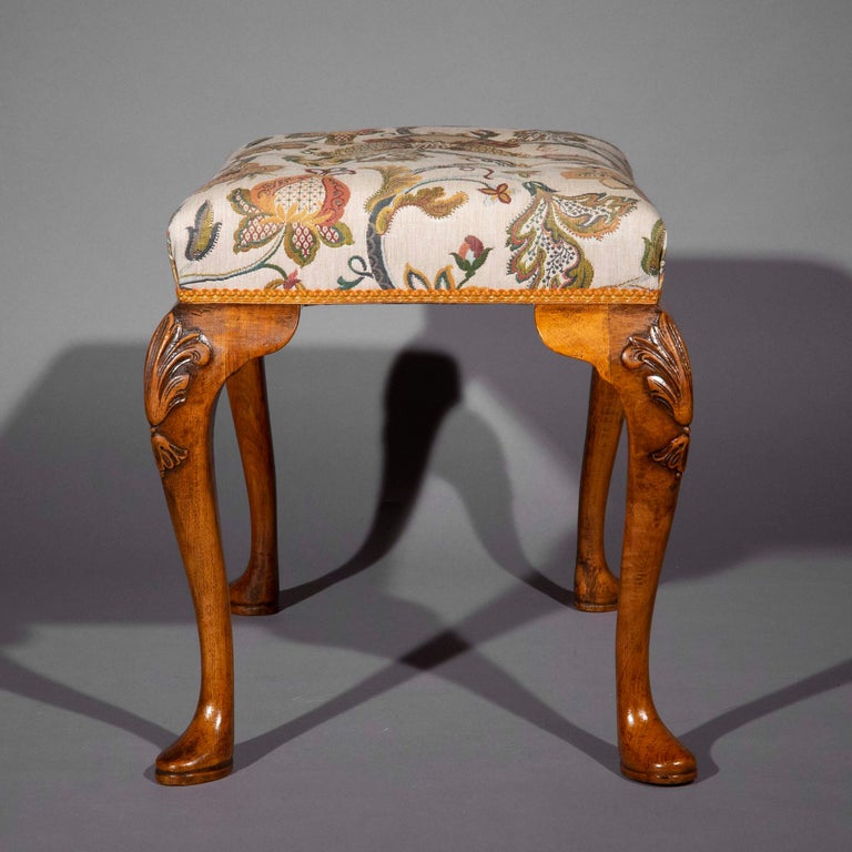 Antique Georgian Style Walnut Bench or Footstool, England For Sale at ...