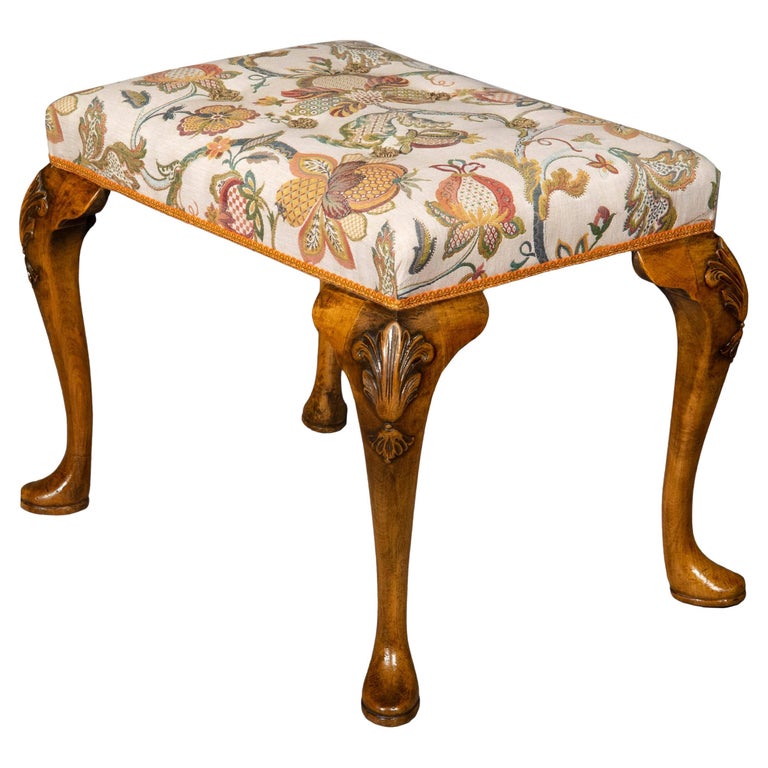 Antique Georgian Style Walnut Bench or Footstool, England For Sale at ...