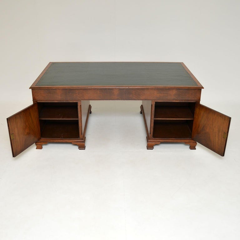 Antique Georgian Style Walnut Partners Desk at 1stDibs