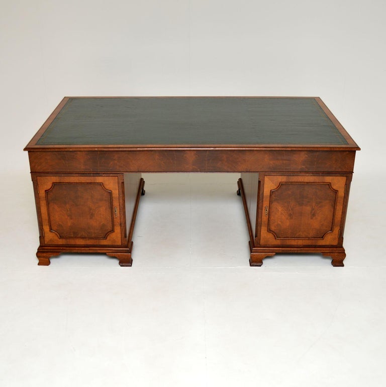 Antique Georgian Style Walnut Partners Desk at 1stDibs