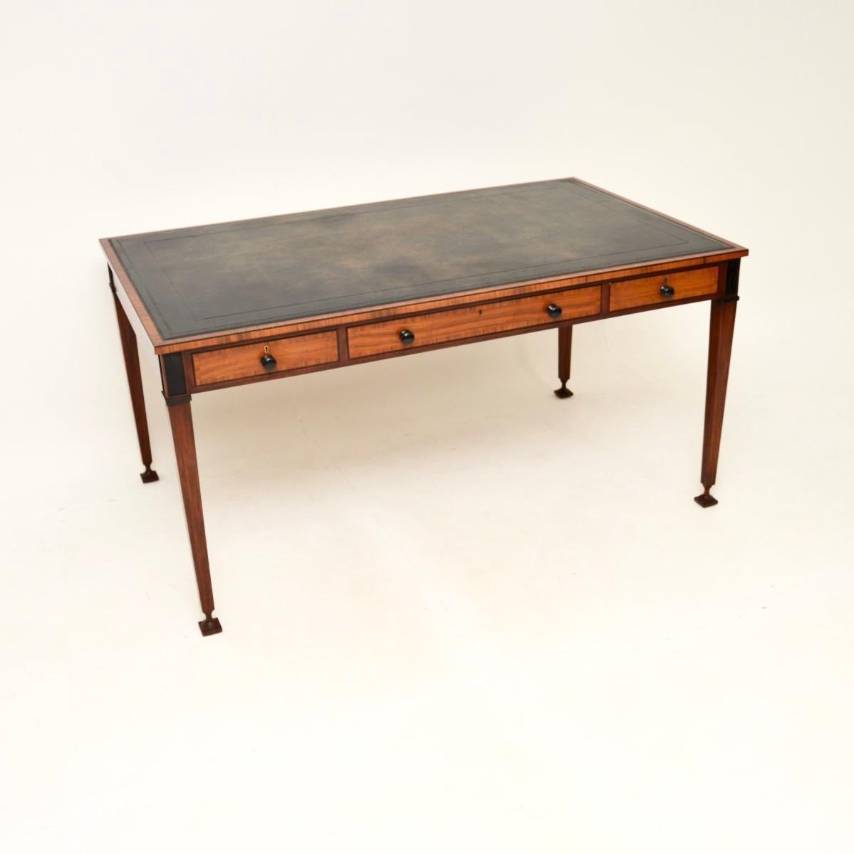 Antique Georgian Style Walnut Partners Writing Desk For Sale at 1stDibs