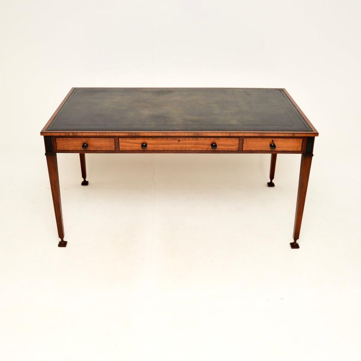 Antique Georgian Style Walnut Partners Writing Desk For Sale at 1stDibs