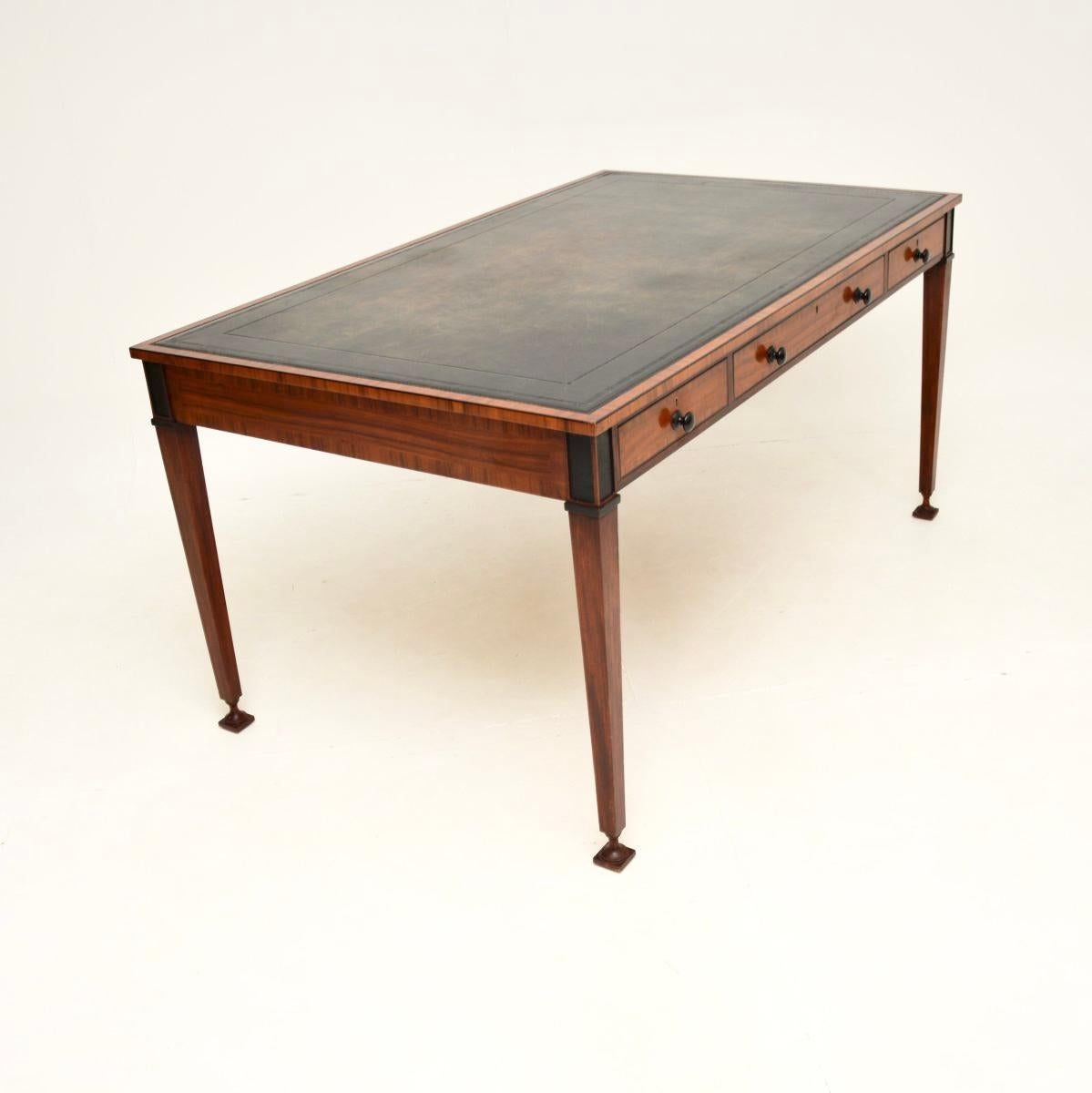 Antique Georgian Style Walnut Partners Writing Desk For Sale at 1stDibs