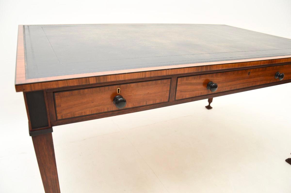 Antique Georgian Style Walnut Partners Writing Desk For Sale at 1stDibs