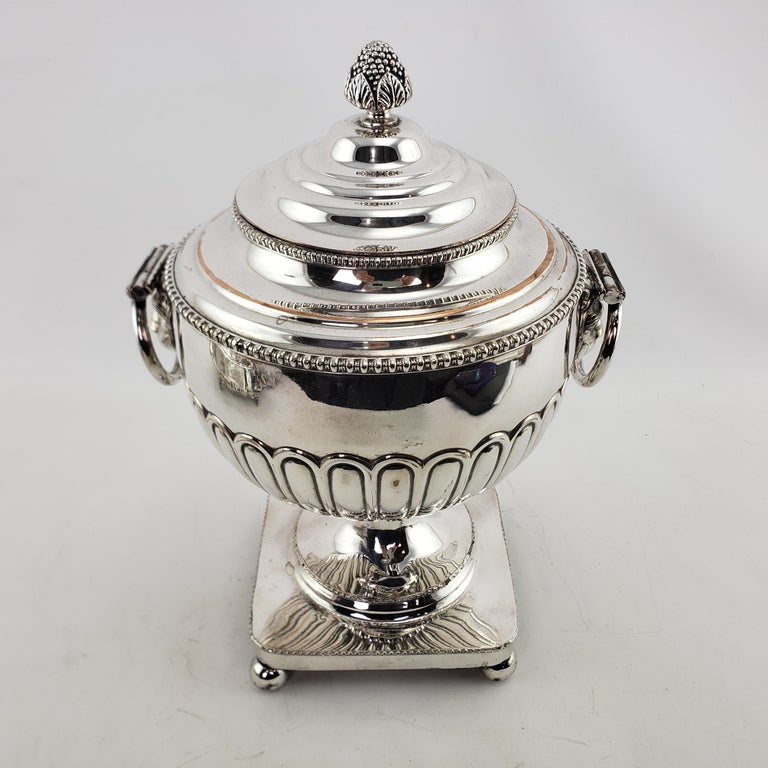 Antique Georgian Styled Silver Plated Tea or Hot Water Urn with Lion ...