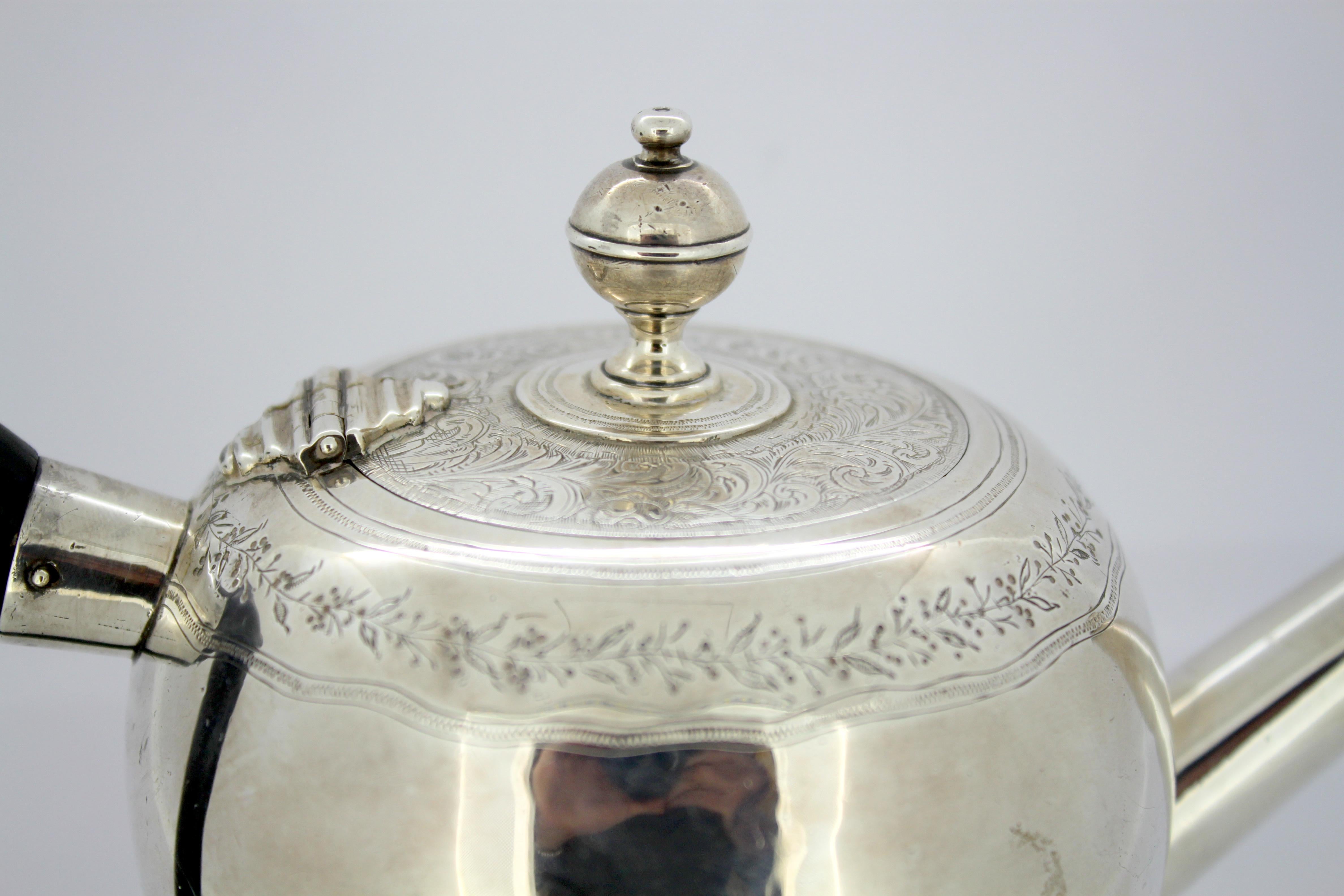 Antique Georgian Teapot, Silver, William Bottle and Jeremiah Wilsher ...