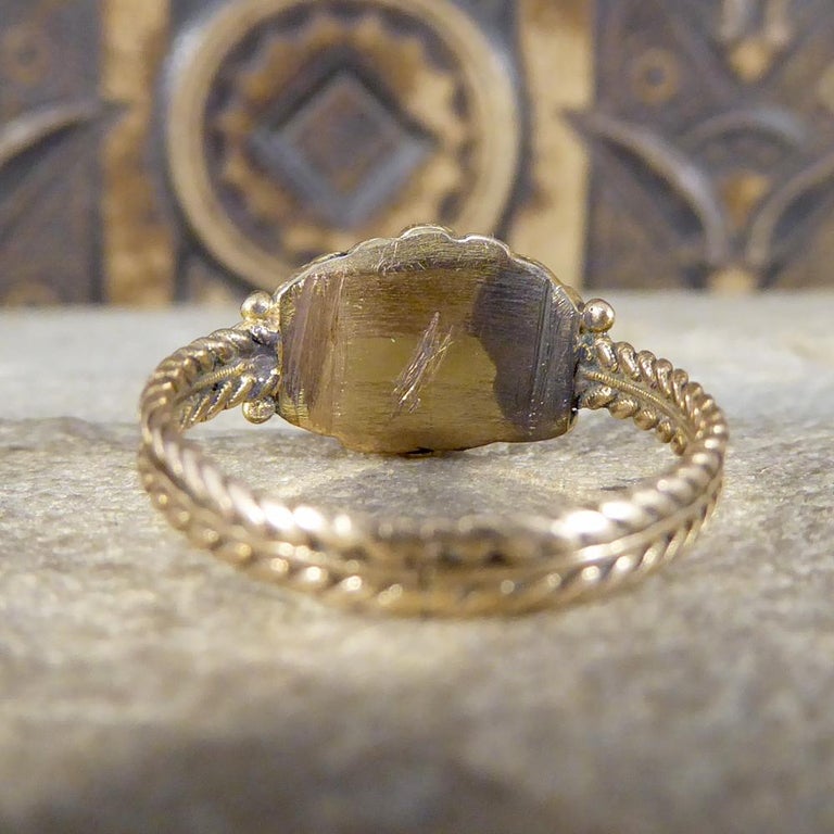 Antique Georgian Three-Stone Cabochon Garnet Ring in High Carat Gold at ...