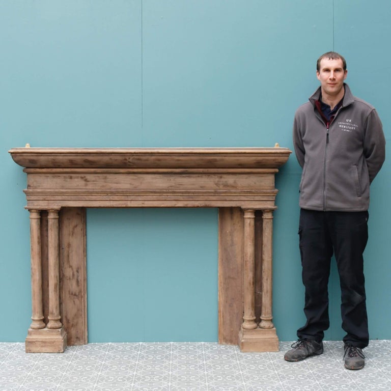 Antique Georgian Walnut Fire Mantel with Column Jambs For Sale at 1stDibs