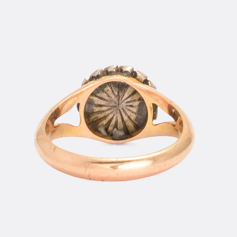 Antique Georgian White Paste Cluster Ring at 1stDibs