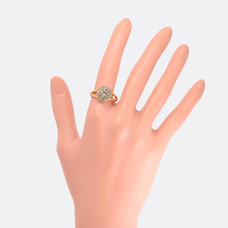 Antique Georgian White Paste Cluster Ring at 1stDibs