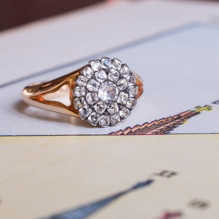Antique Georgian White Paste Cluster Ring at 1stDibs