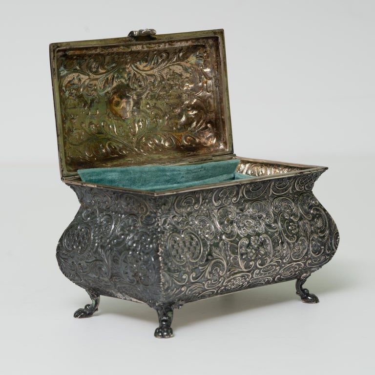 Antique German 800 - Silver Large Jewelry/Dresser Box For Sale at 1stDibs