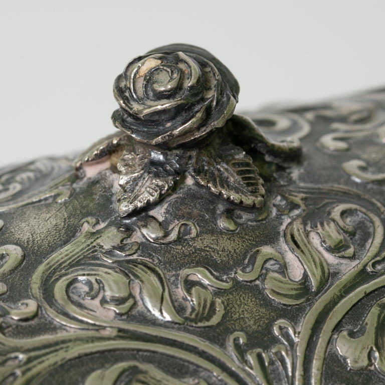 Antique German 800 - Silver Large Jewelry/Dresser Box For Sale at 1stDibs