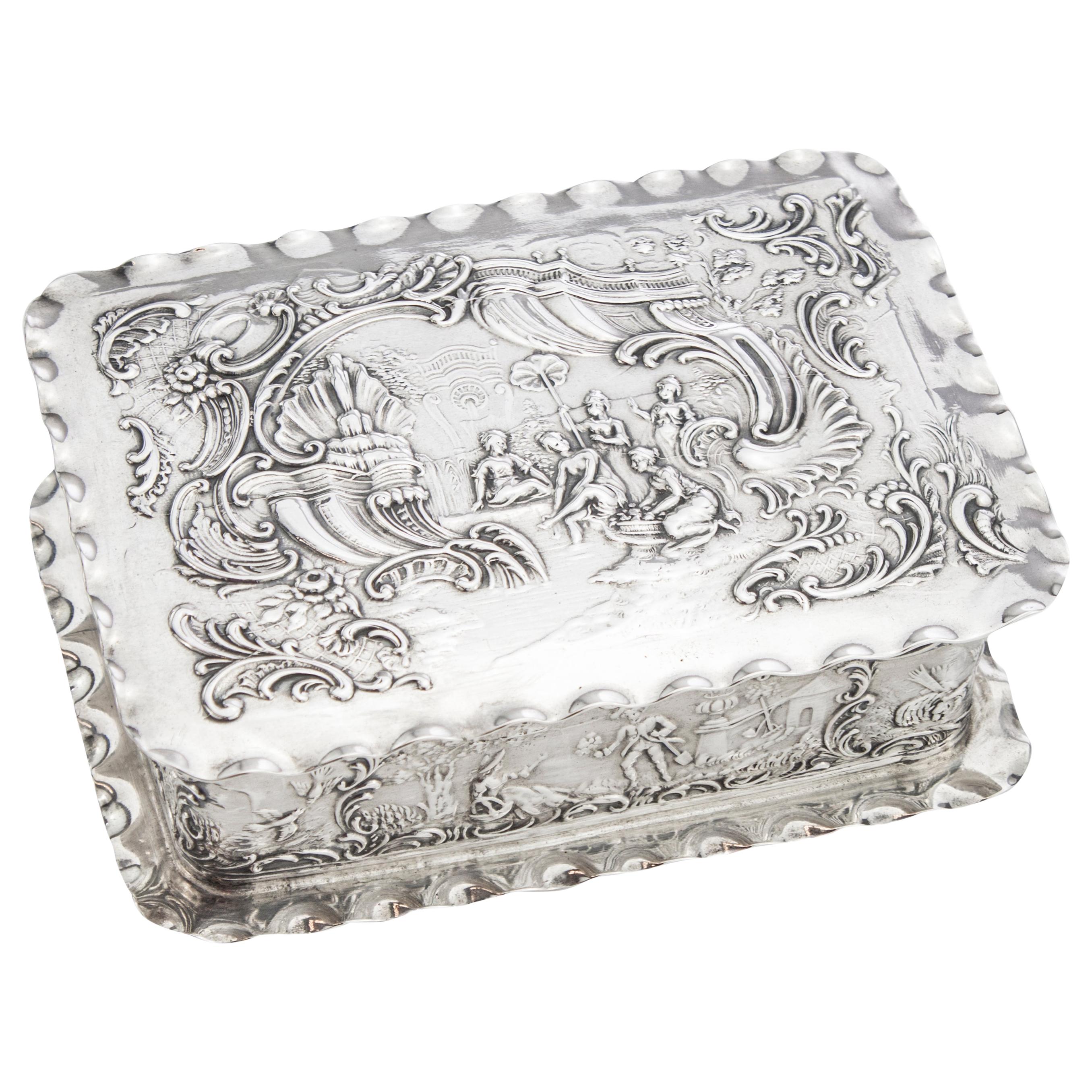 Antique German 800 Silver Box at 1stDibs