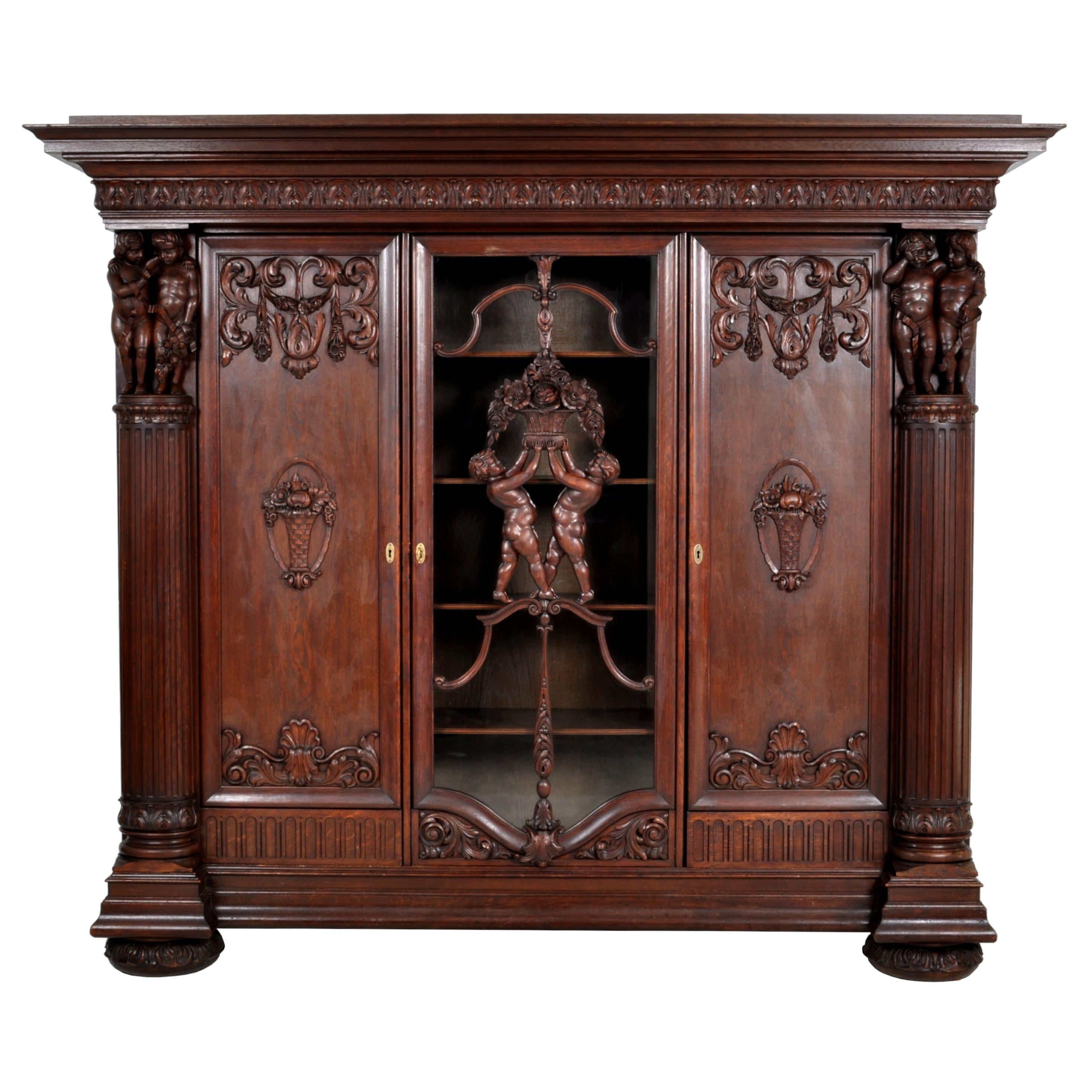 Regency Grecian Revival Low Waisted Library Bookcase at 1stDibs