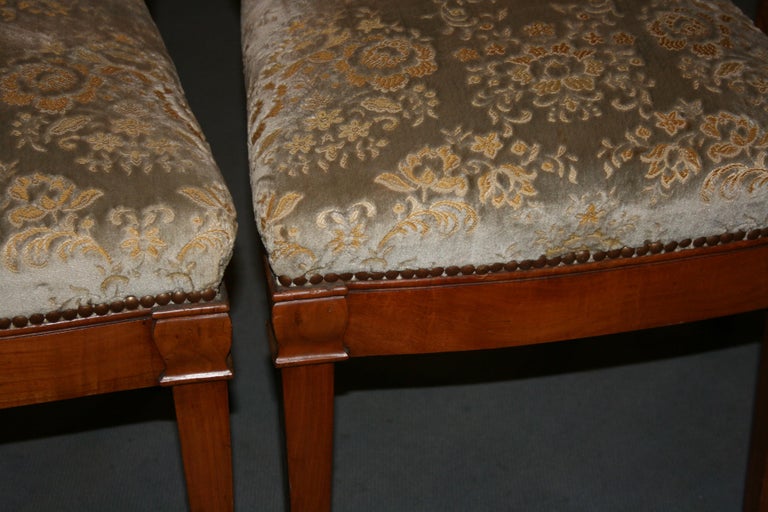 Antique German Biedermeier Chairs, Set of 4, Fruitwood, circa 1840 For ...