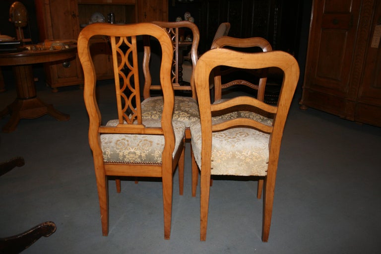 Antique German Biedermeier Chairs, Set of 4, Fruitwood, circa 1840 For ...