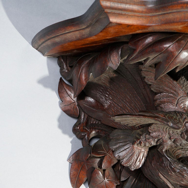 Antique German Black Forest Figural Bird Wall Shelf, Birds in a Nest ...