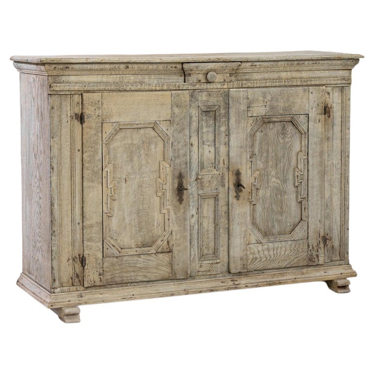 Antique German Bleached Oak Buffet For Sale at 1stDibs