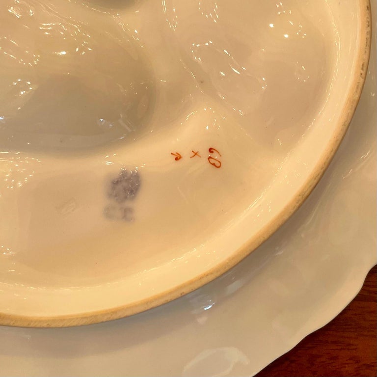 Antique German Carl Tielsch Co. Porcelain Turkey Pattern Oyster Plate ...