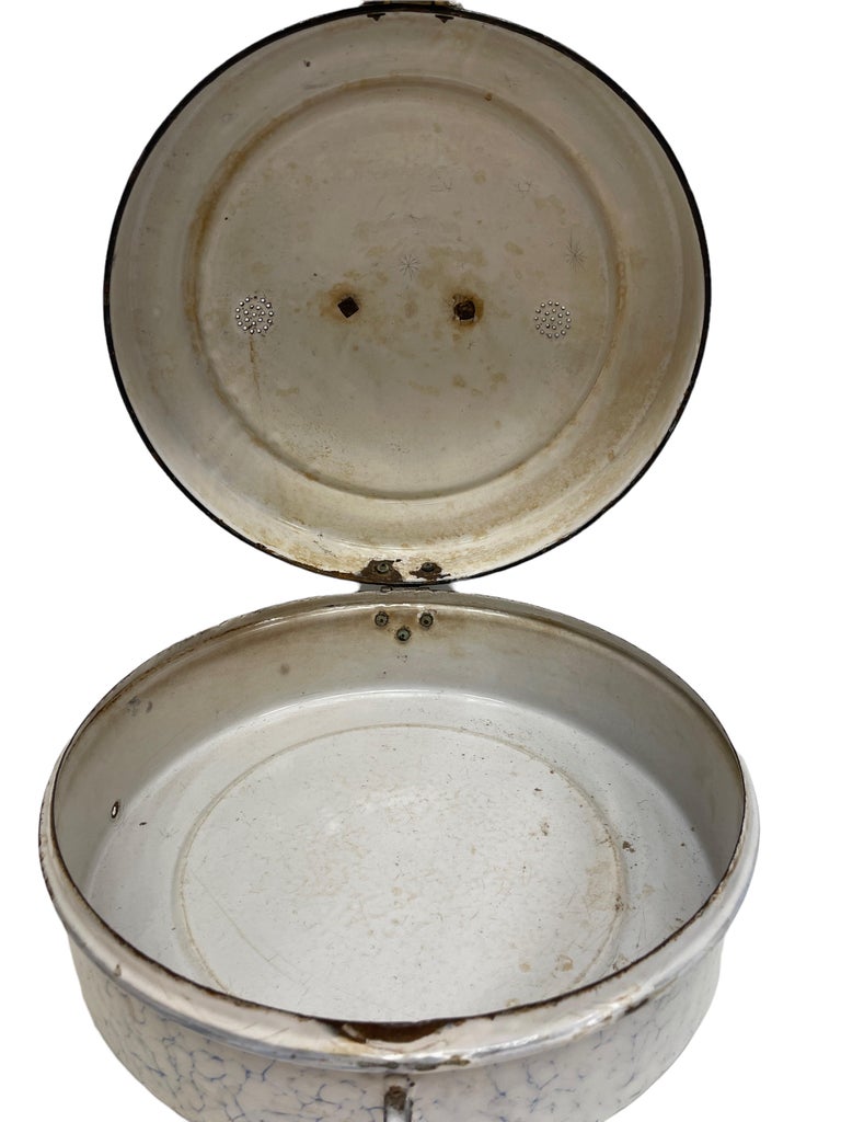 Antique German Chicken Wire Enamel Bread Box, Kitchen Utensil For Sale ...