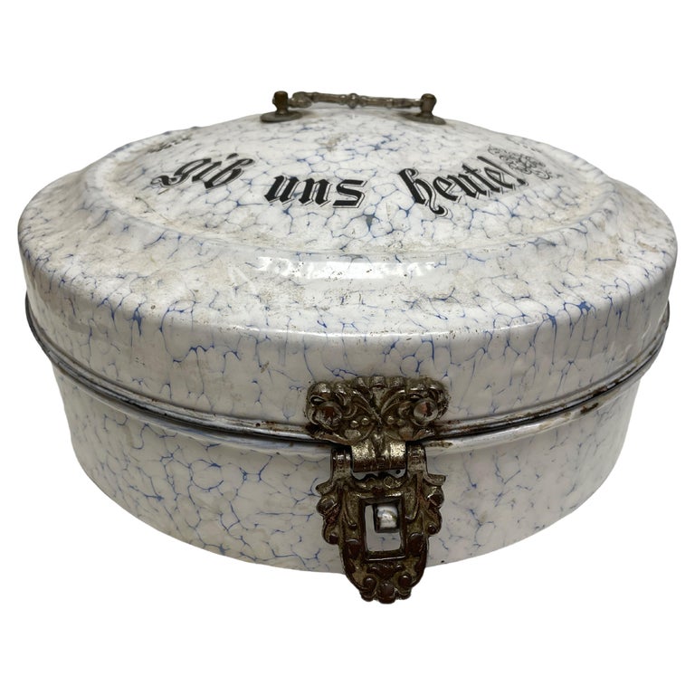 Antique German Chicken Wire Enamel Bread Box, Kitchen Utensil For Sale ...