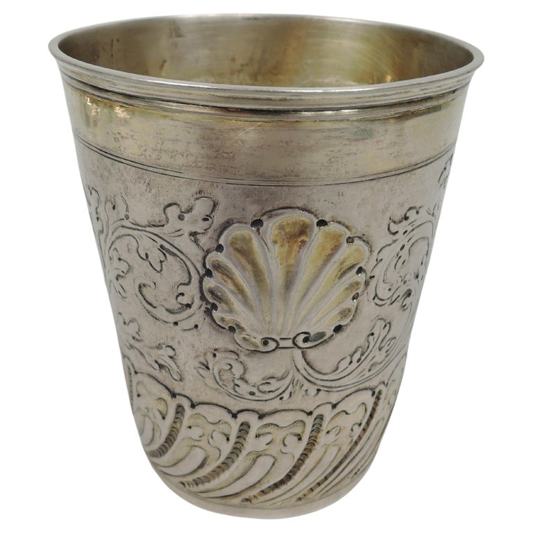 Antique German Classical Parcel Gilt Silver Beaker Cup 18th Century For ...