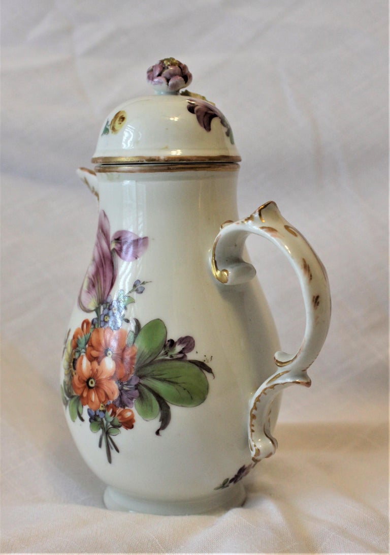 Antique German Furstenberg Porcelain Coffee Pot For Sale at 1stDibs