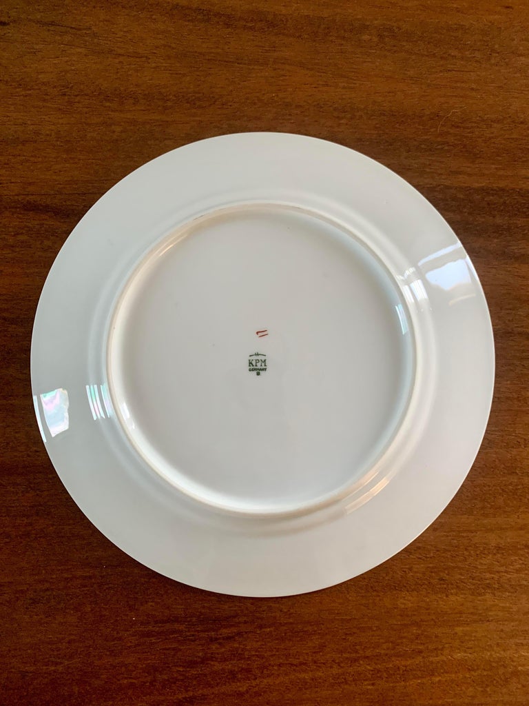 Antique German Greek Key Rimmed Luncheon Plates by Kpm, 1920s For Sale ...