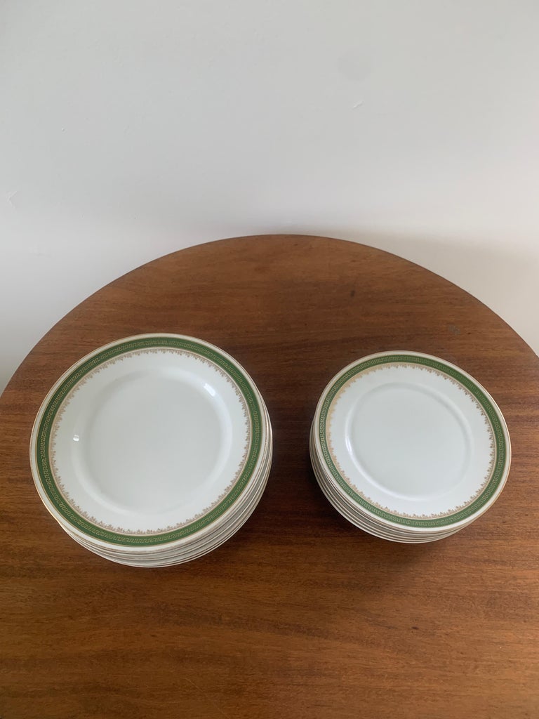 Antique German Greek Key Rimmed Luncheon and Salad Plates by C. Tielsch ...
